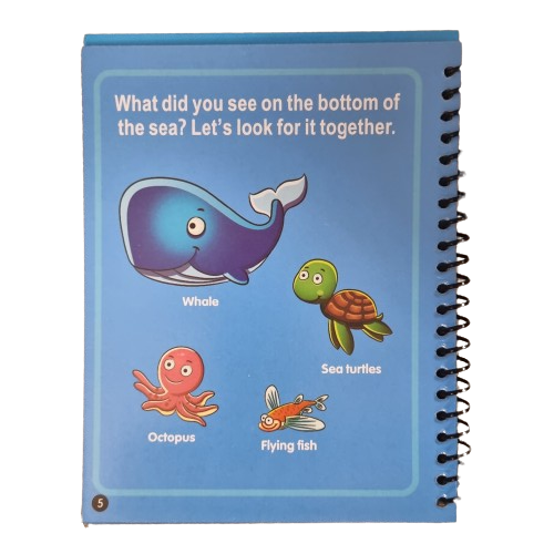 Carte de colorat cu marker, Magic Water, Model lumea acvatica - eMAG.ro