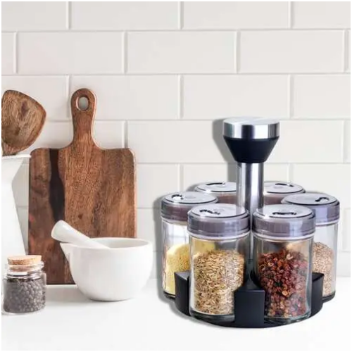 Suport pentru condimente din 6 parti cu suport rotativ - eMAG.ro