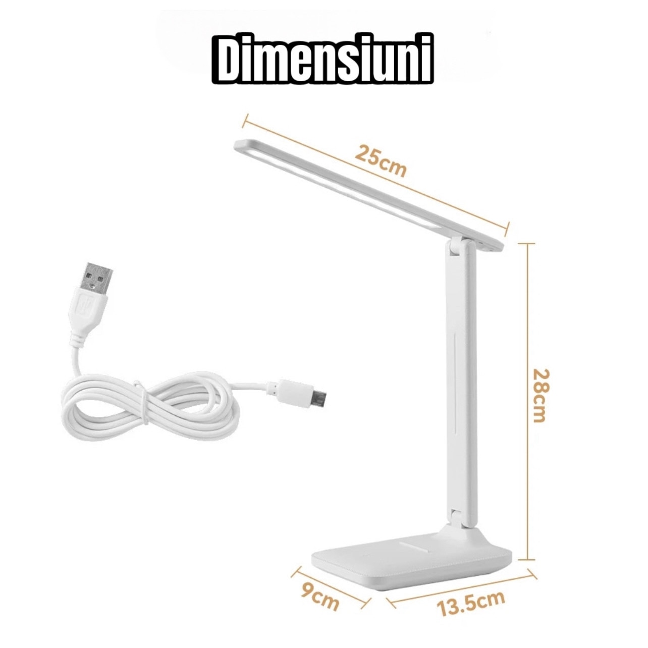 Lampa birou pliabila, Led Wireless, cu Acumulator 18650 mAh, rotativ ...