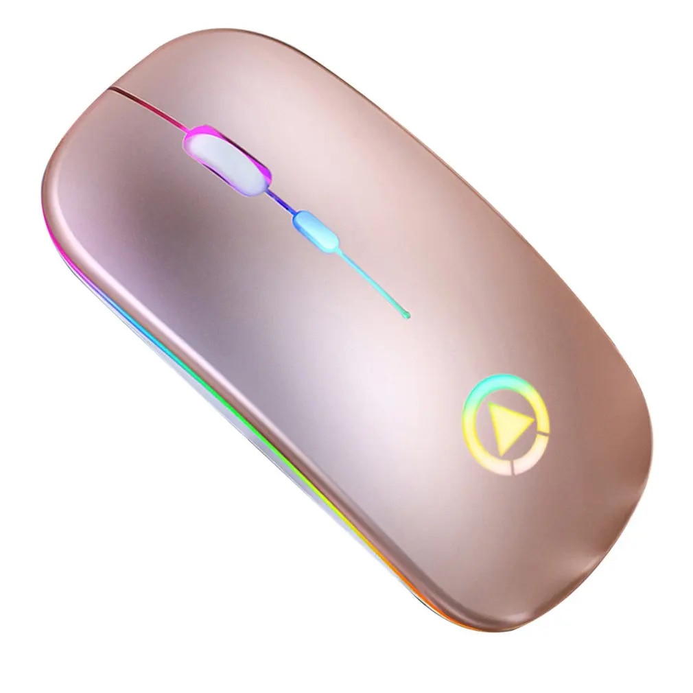 Mouse gaming Wireless, Yindiao A2, 1600 dpi, 4 butoane, RGB, Roz Gold ...