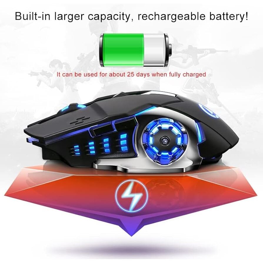 Mouse gaming Wireless, E-Sports A4, 1600 dpi, 6 butoane, RGB, Negru ...