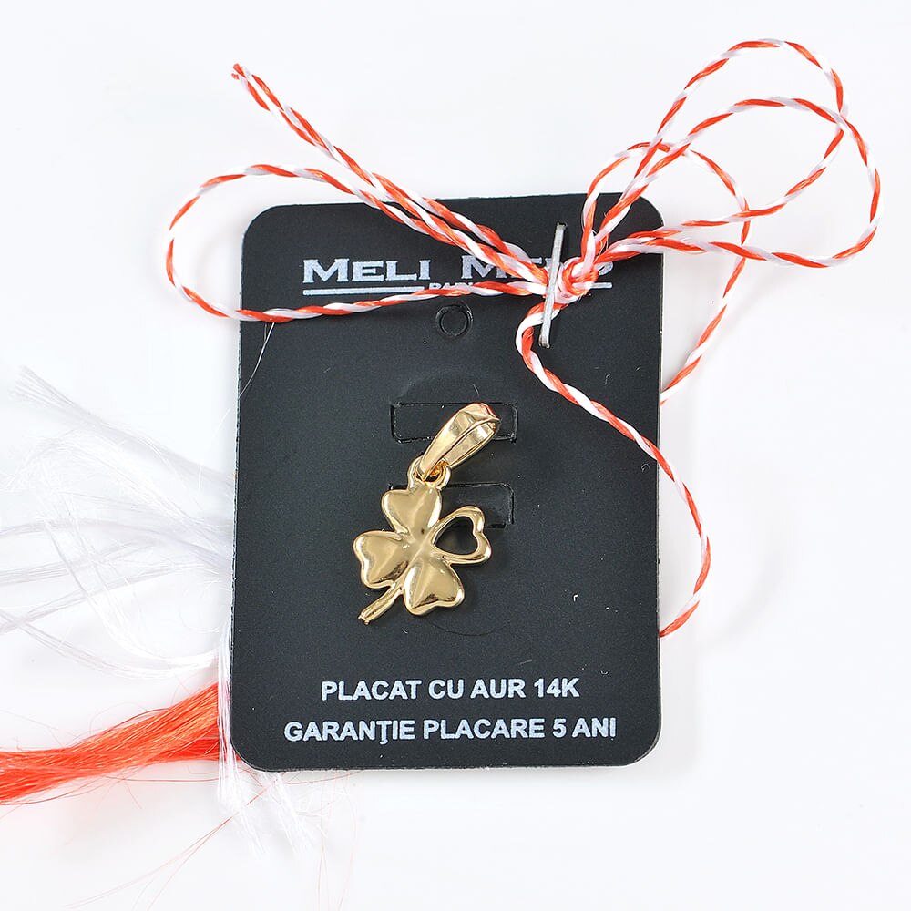 Pandantiv placat cu aur trifoi norocos, Meli Melo Paris - eMAG.ro