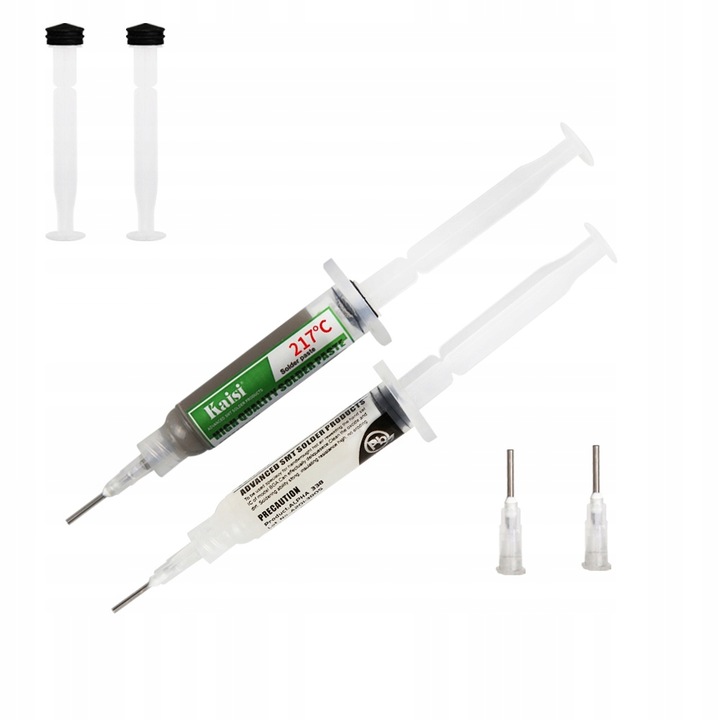 Set de lipit, Rosfix, Staniu lichid 183°C, 2 pistoane, 2 ace, Alb - eMAG.ro