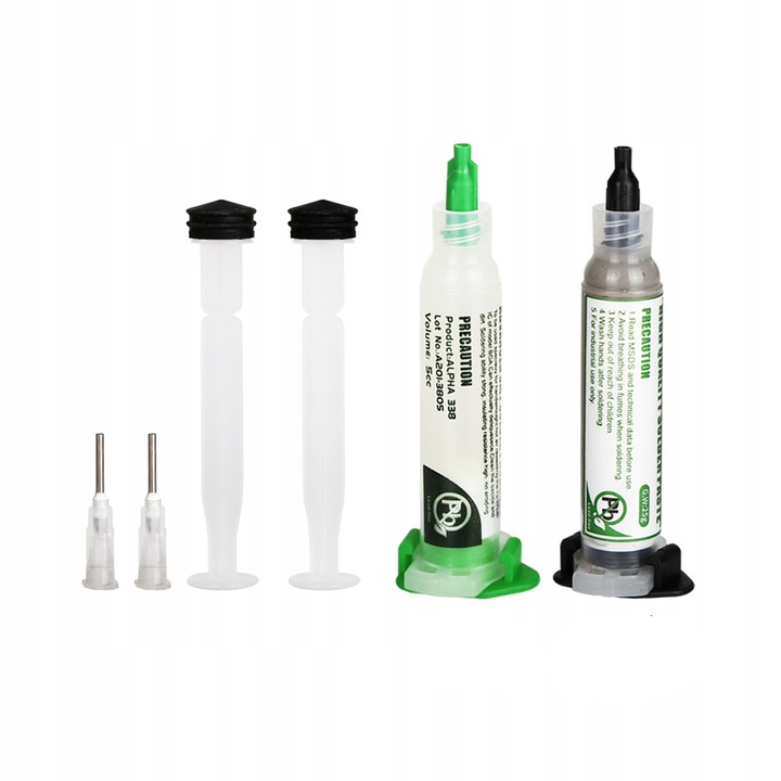 Set de lipit, Rosfix, Staniu lichid 183°C, 2 pistoane, 2 ace, Alb - eMAG.ro