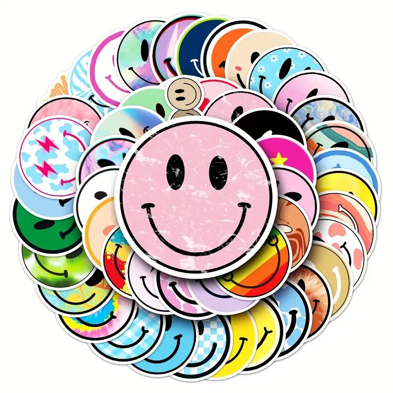 Set de 40 stickere Smiley Face happy Grafiity, pentru telefon laptop ...