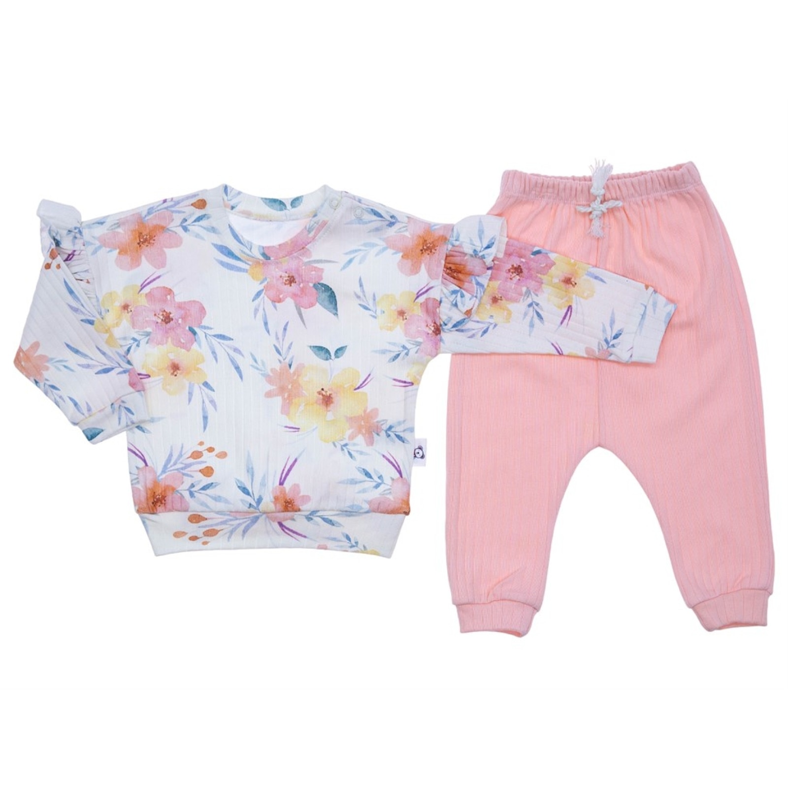 Set bebelusi Flori, Bumbac, 9-12 m - eMAG.ro