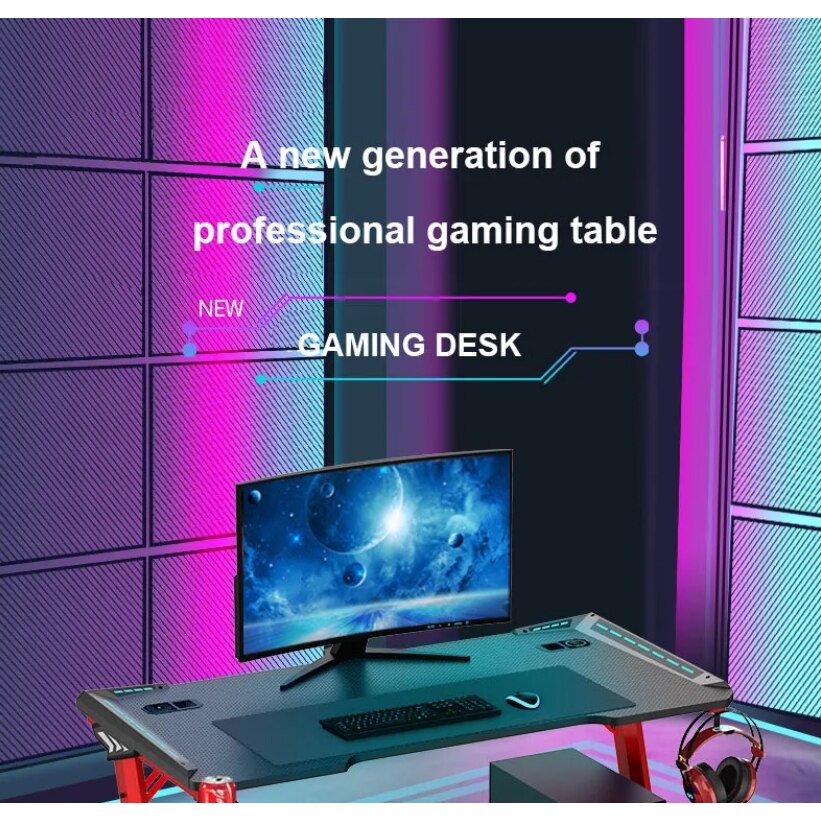 Masa profesionala gaming, AT PERFORMANCE®, 120x60x73 cm, cu acoperire ...