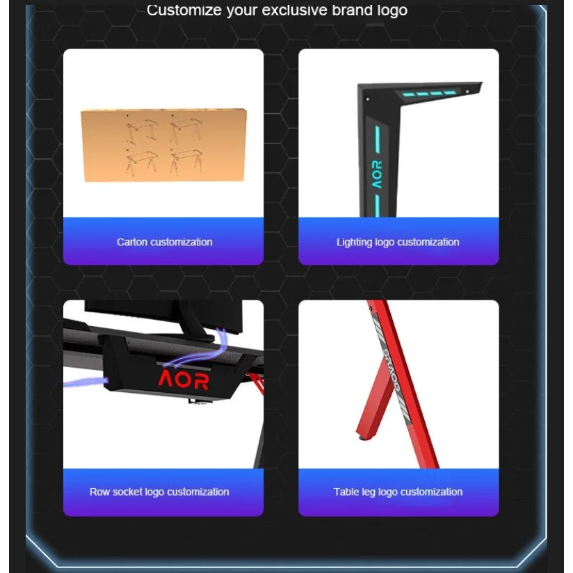 Masa profesionala gaming, AT PERFORMANCE®, 120x60x73 cm, cu acoperire ...