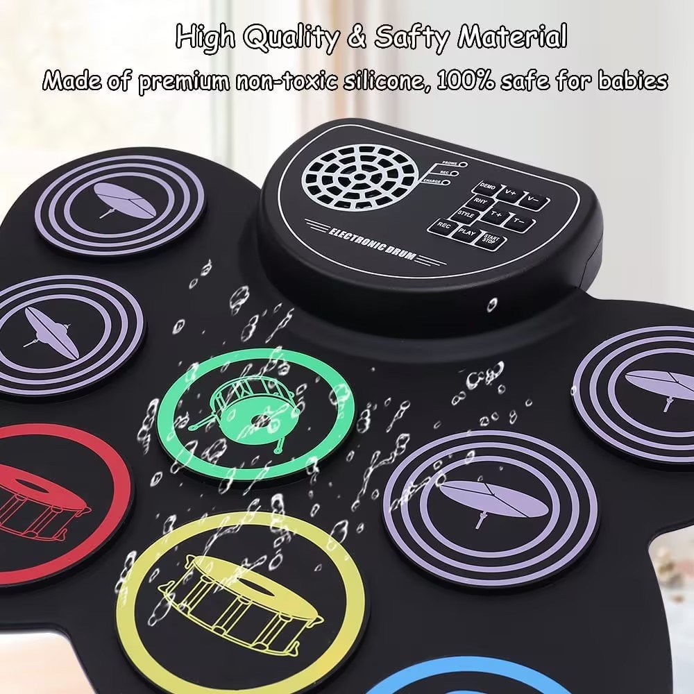 Set de tobe digitale cu pedale, Libara, Silicon,Negru - eMAG.ro