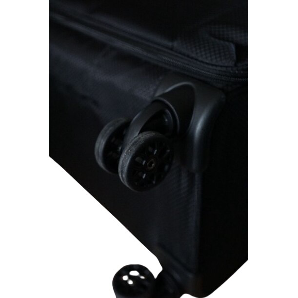 Troler cu roti Passenger, Ultrausor, 98 L, 4 roti duble, Negru - eMAG.ro