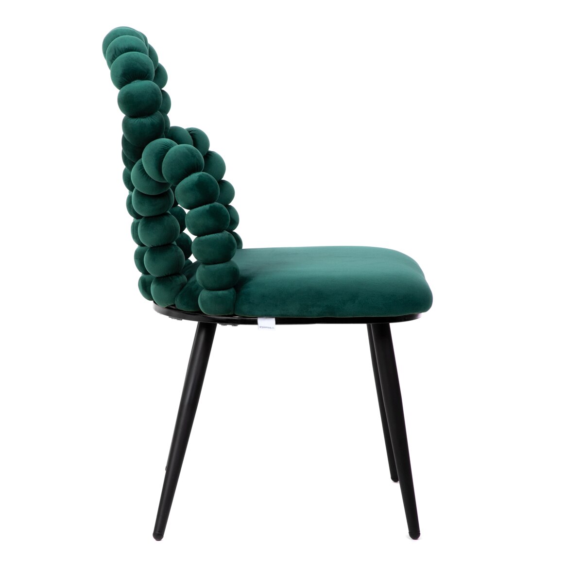 Scaun BUBBLE BEAM din catifea verde cu picioare negre 56, 5x52x87 cm ...