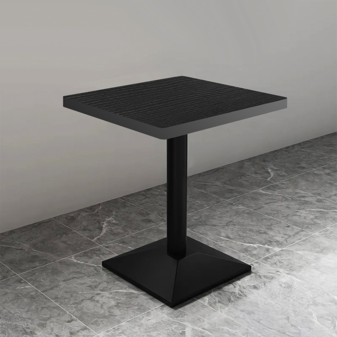 Masa Dining 2HOME Patrata, Negru, picior negru, blat 60 cm - eMAG.ro