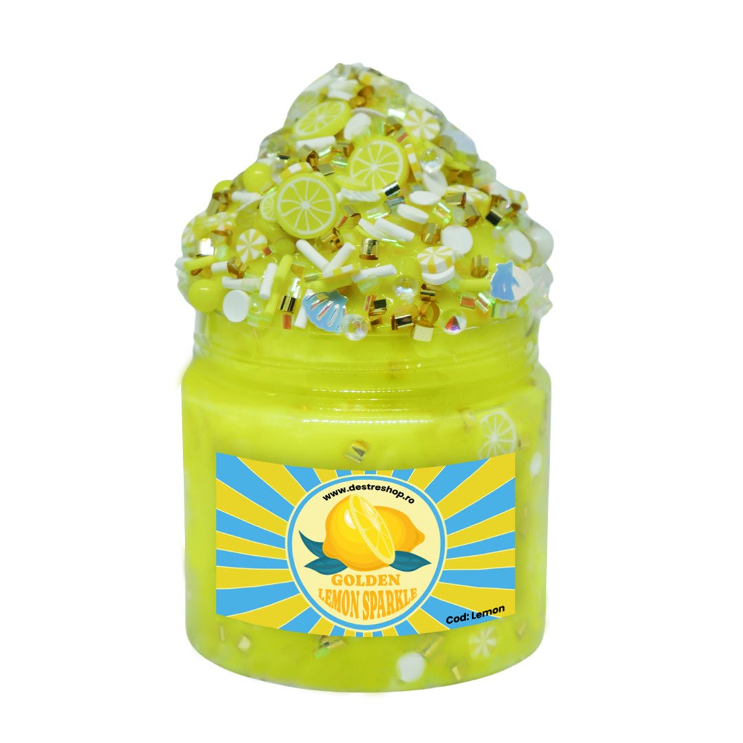 Slime Golden Lemon Sparkle, galben, 50g - eMAG.ro
