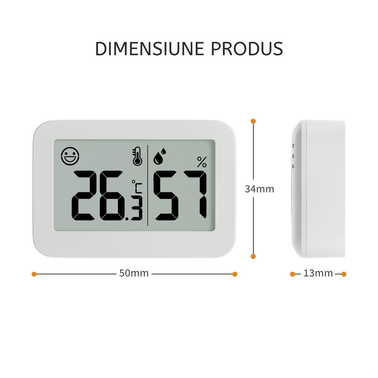 Set 2 termometre si higrometre de camera Muntario™, 5x3cm, digital ...