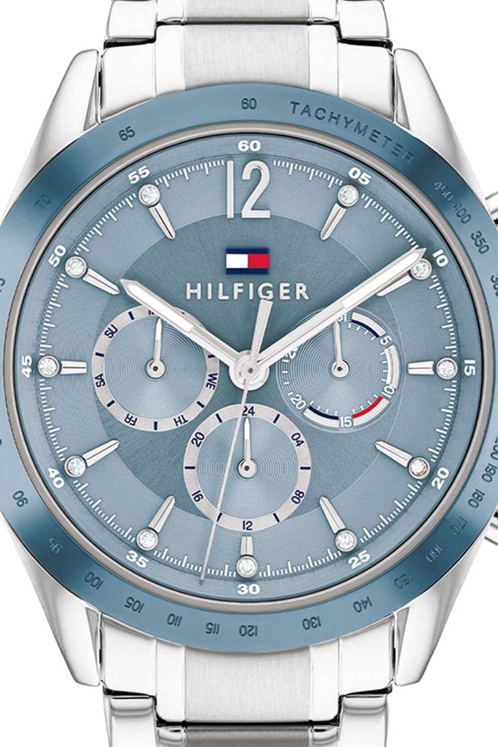 Tommy Hilfiger, Ceas din otel inoxidabil cu functii multiple, Argintiu ...