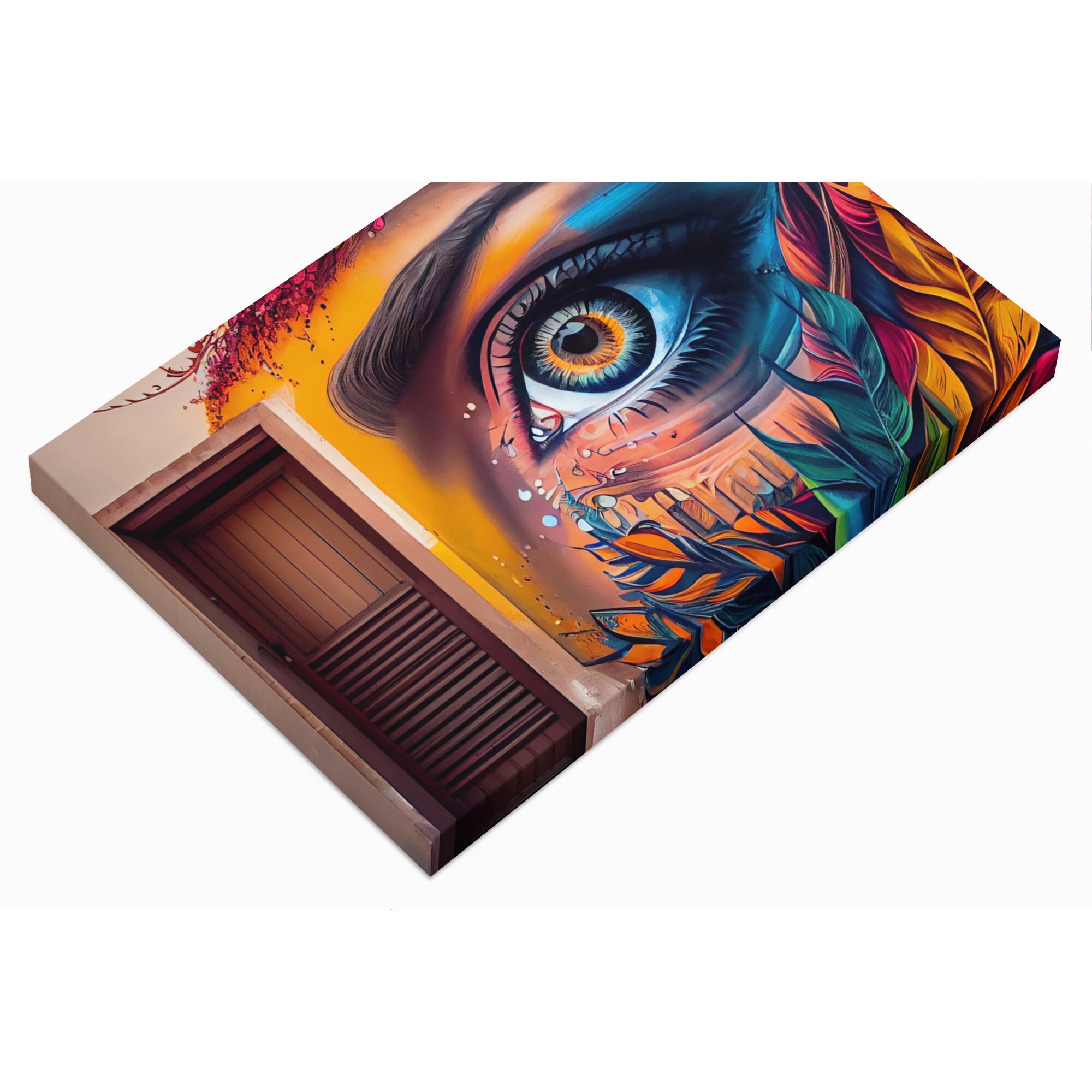 Tablou abstract imprimat cu cerneala UV, 37x25cm, ochi colorat E001 ...