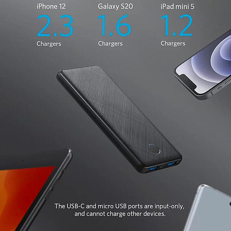 Baterie Externa, 10000mAh, 2 x USB, Type-C, Indicator nivel baterie ...