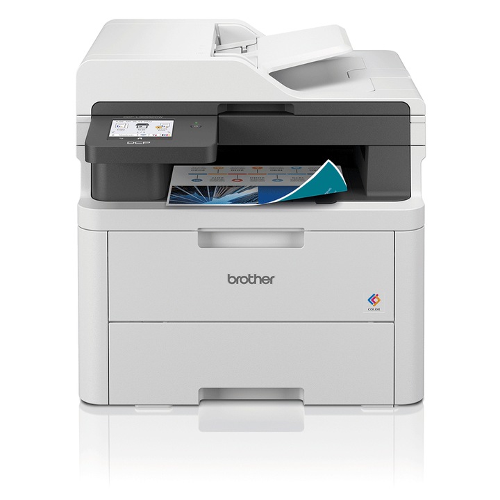 Imprimanta multifunctionala, Brother, DCP-L3555CDW, 26 ppm, Color, Alb ...