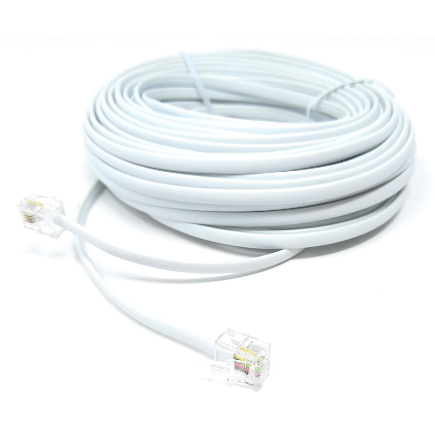 Cablu telefon RJ11 tata > RJ11 tata, 15m, alb G-Plug - eMAG.ro