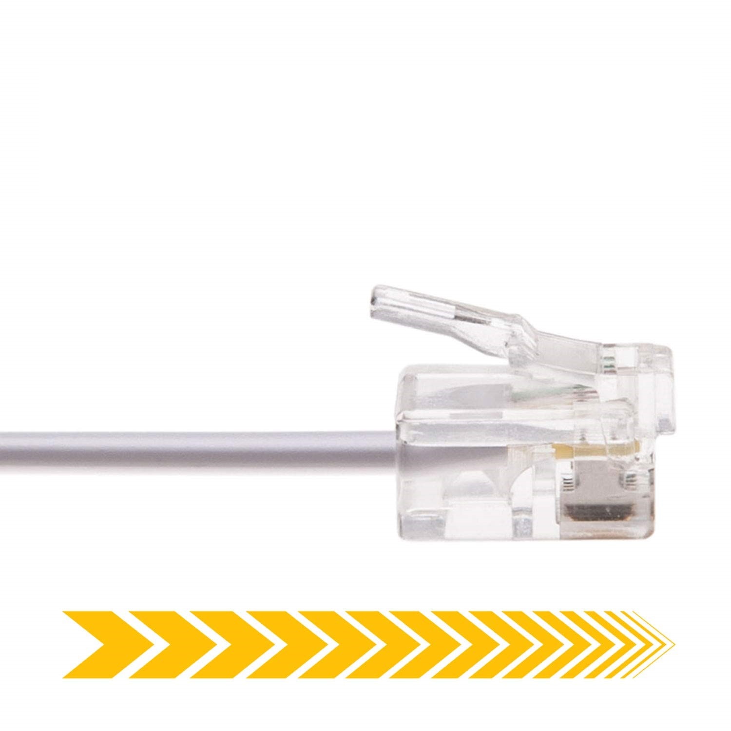 Cablu telefon RJ11 tata > RJ11 tata, 2m, alb G-Plug - eMAG.ro