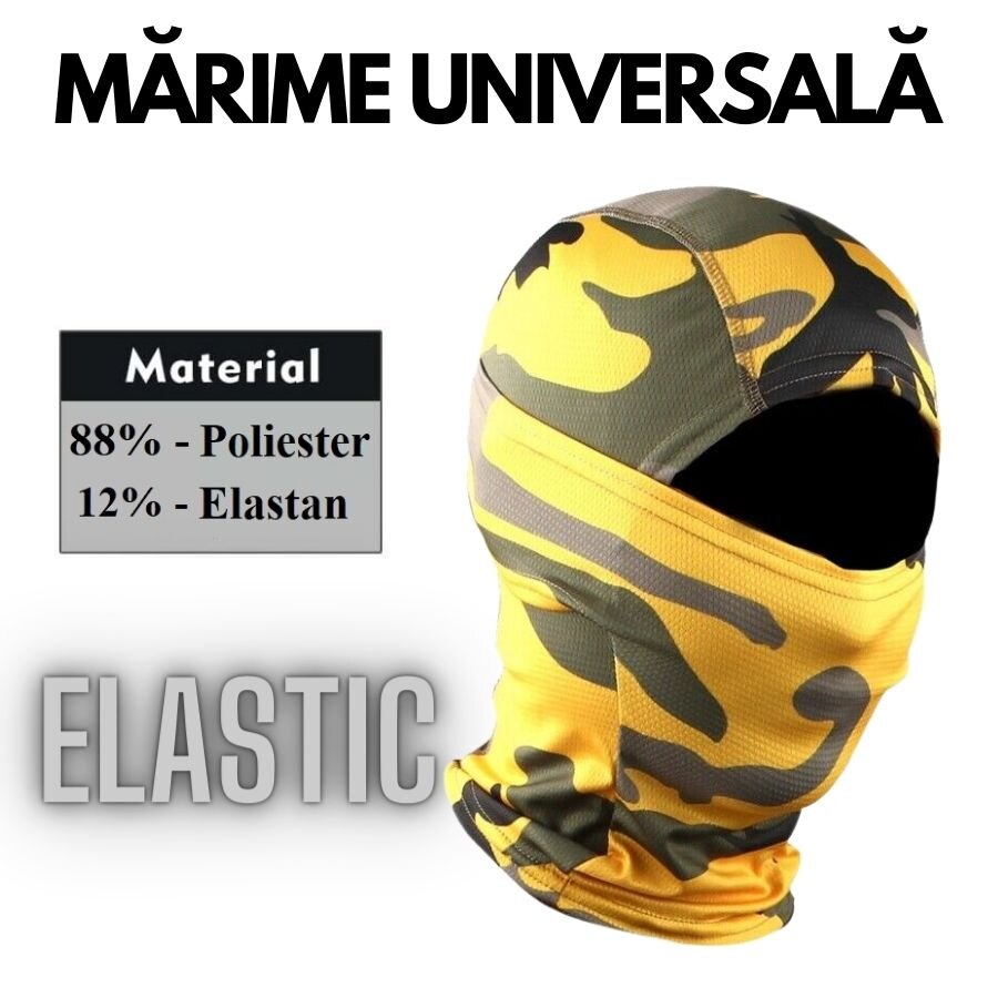 Cagula Tactica Combat Militara, 6in1 Multifunctionala, Camuflaj Galben ...