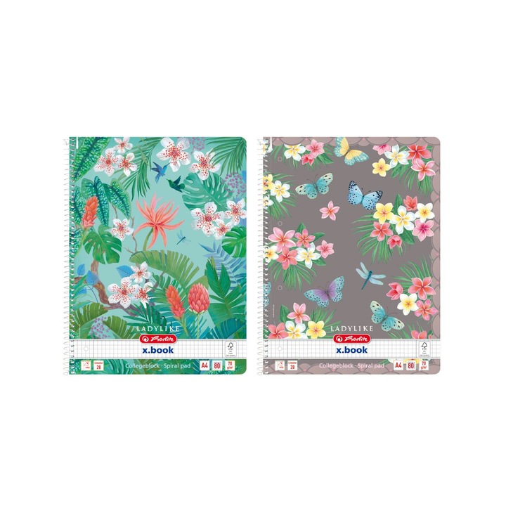 Set 2 caiete cu spirala, Herlitz, A4, 80 pagini, Multicolor - eMAG.ro