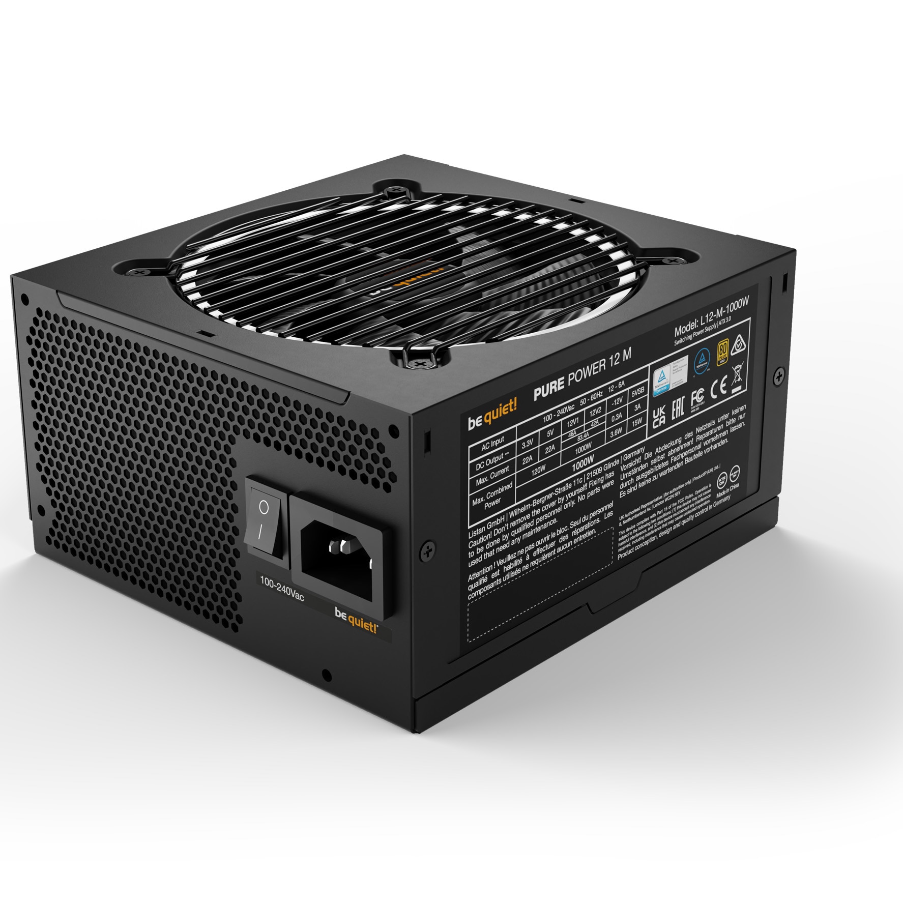 Sursa Be Quiet PURE POWER 12 M, 1000W, 80 PLUS Gold, modular, ATX 3.0 ...