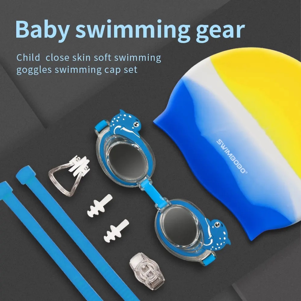 Set complet de inot pentru copii, mediLOGIC®, contine ochelari de inot ...