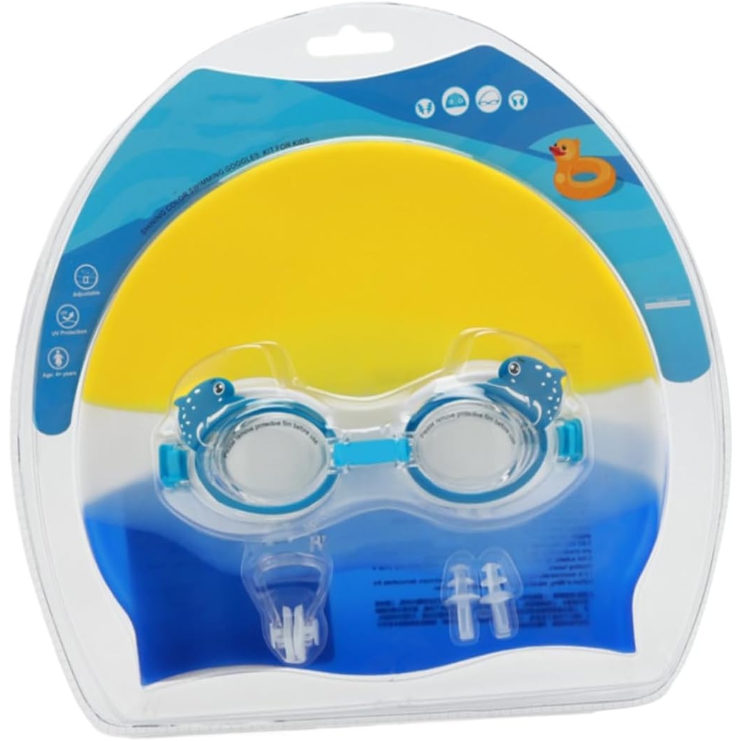 Set complet de inot pentru copii, bebeLOGIC®, contine ochelari de inot ...