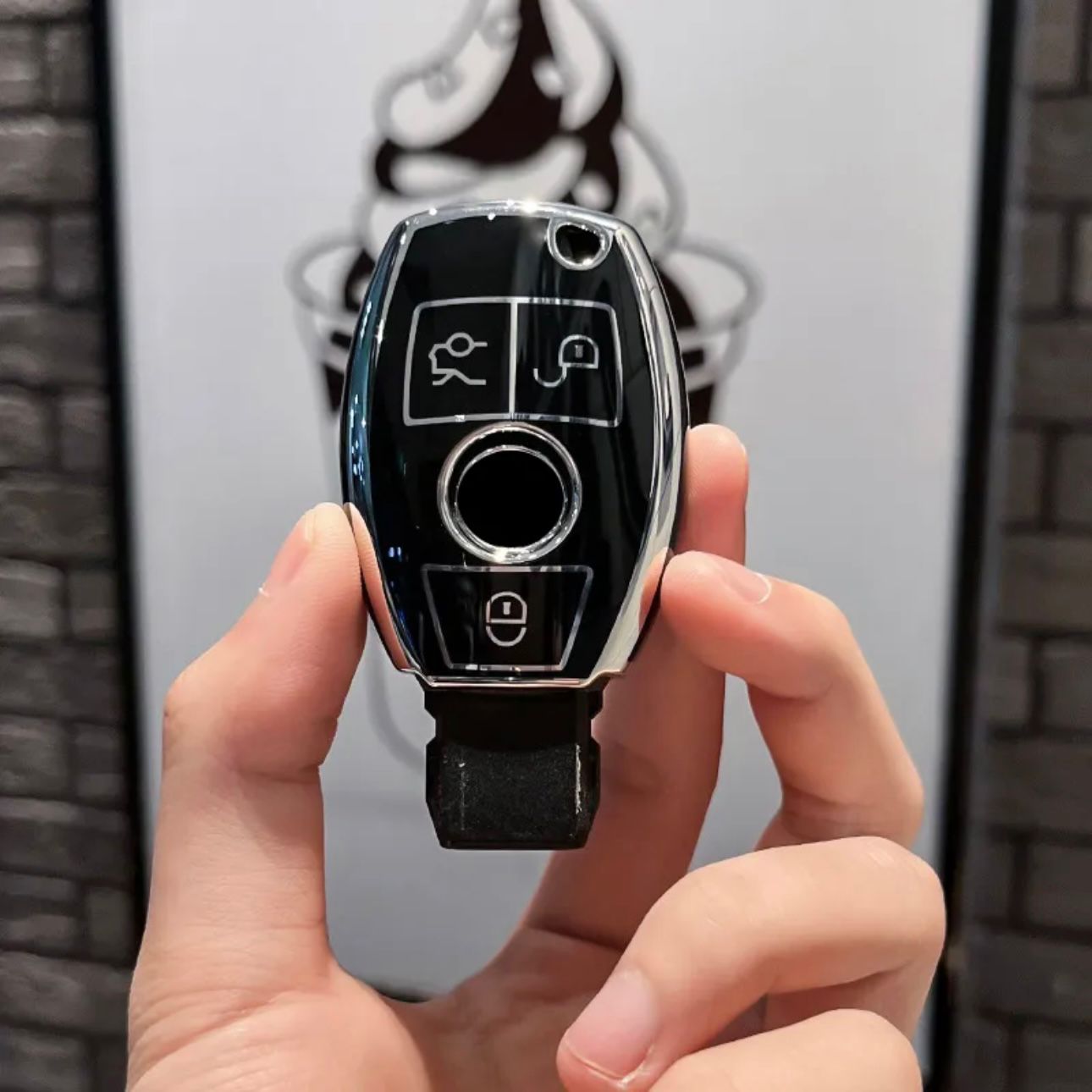 Husa de protectie pentru cheie, Mercedes, Neagra - eMAG.ro