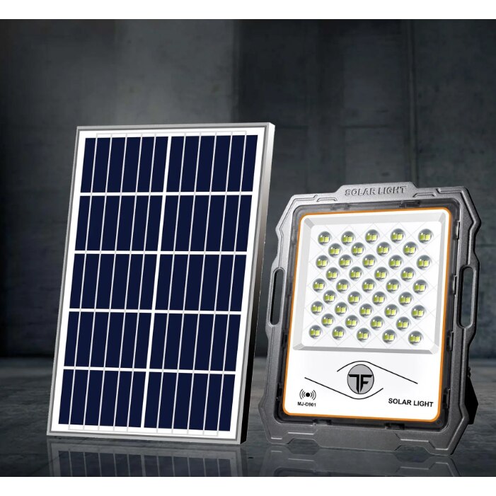 Proiector solar LED Premium 200W, 144 LED cu panou solar, telecomanda ...