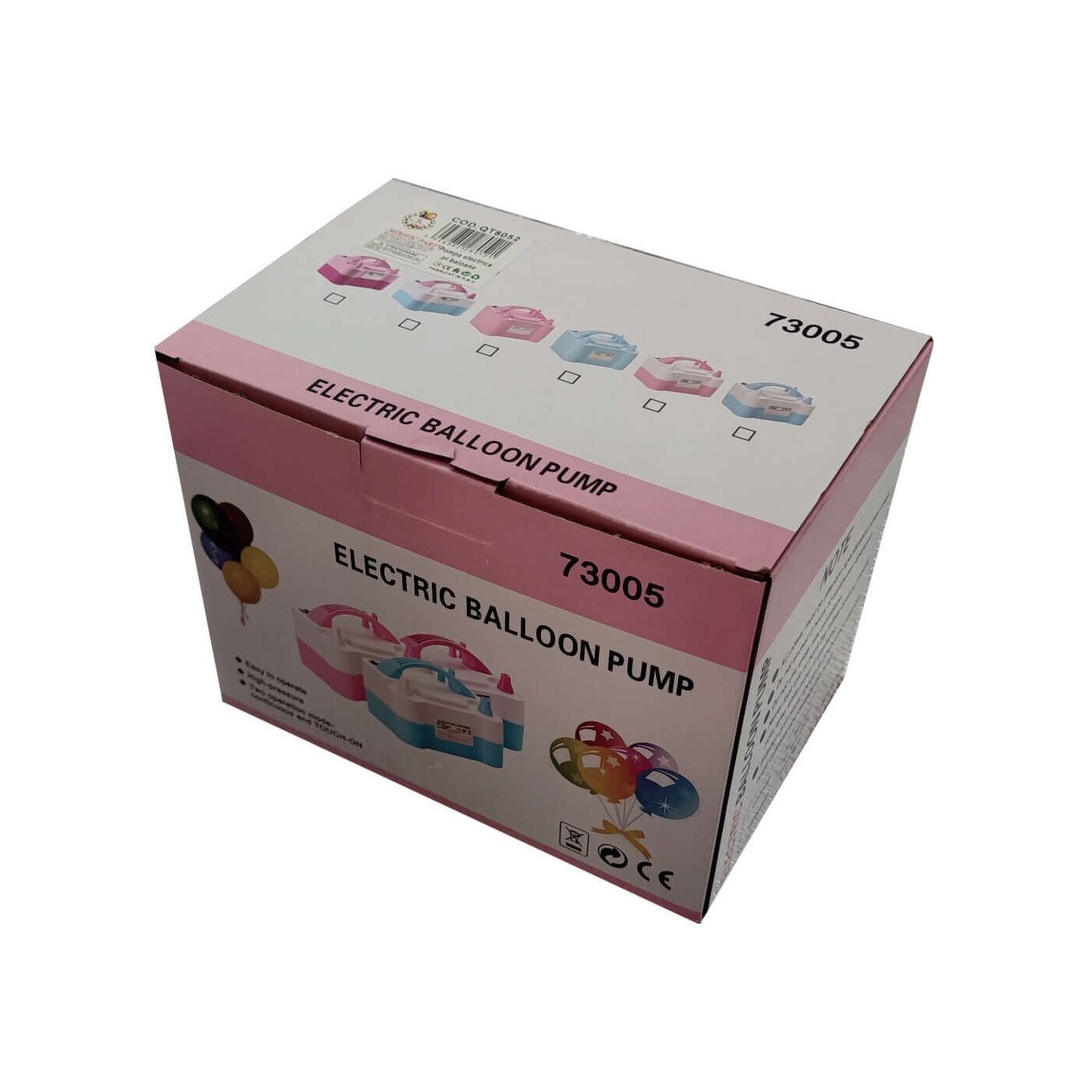 Електрическа помпа за надуване на балони и надуваеми предмети с приспособление за връзване