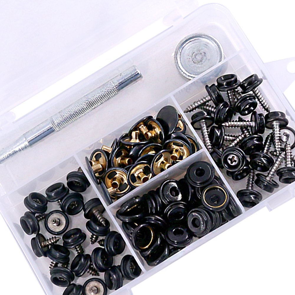 Set capse din otel inoxidabil, 120 piese, butoane cu surub, unealta de ...