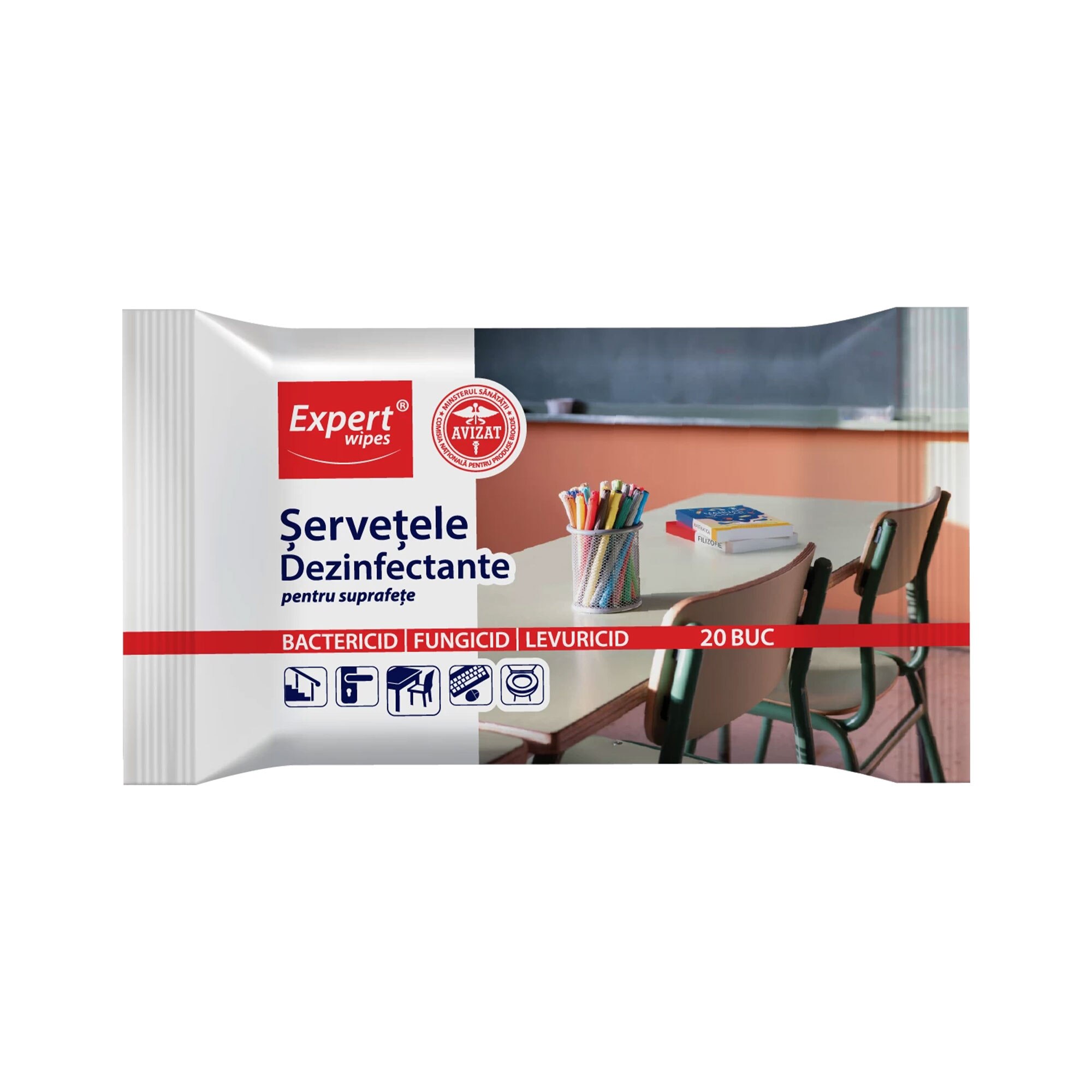 Servetele dezinfectante pentru suprafete Expert Wipes, 20 buc - eMAG.ro