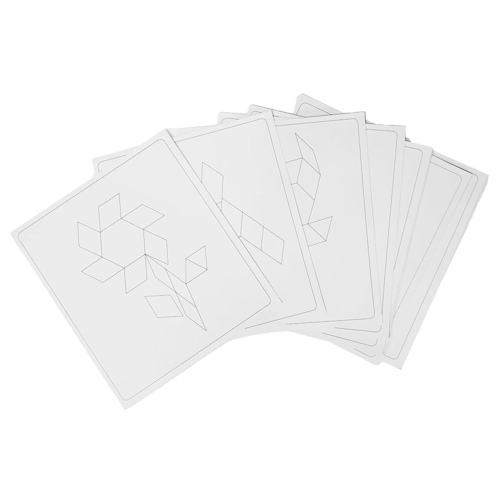 Joc educativ, Tangram cu 250 piese geometrice din lemn si fise de lucru ...