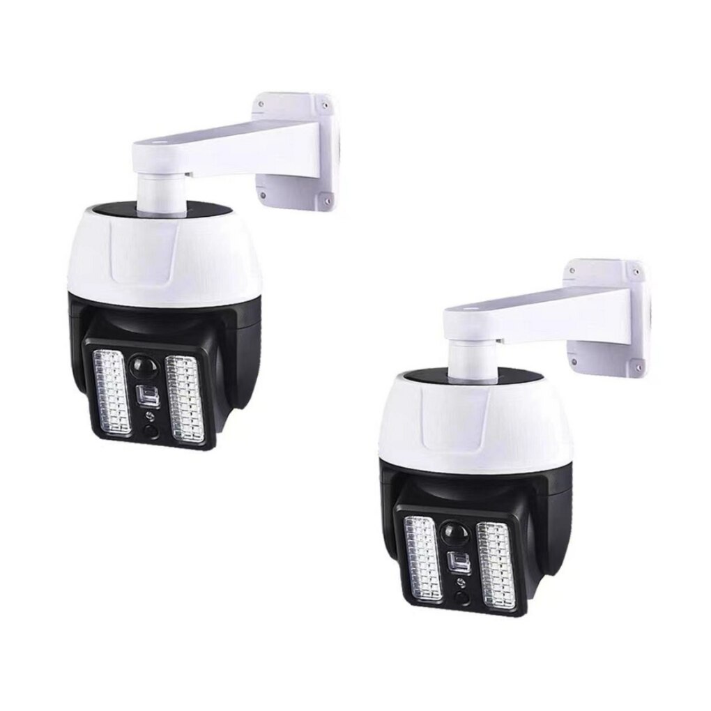 Комплект от 2 соларни лампи 66 Led тип фалшива камера БЗРШ сензор за движение 3 режима на