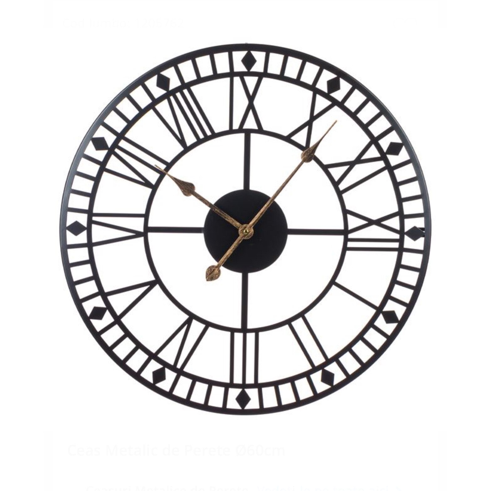 Ceas Metalic, de Perete, 60cm - eMAG.ro