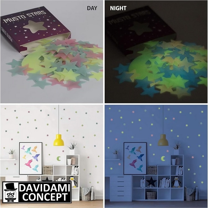 Stickere Fosforescente Autoadezive pentru Camera Copilului DAVIDAMI ...