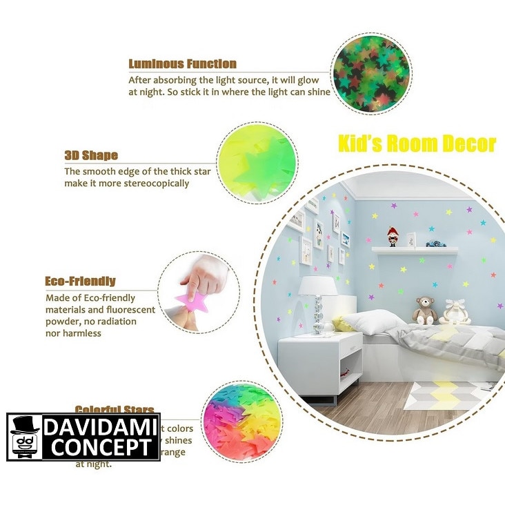 Stickere Fosforescente Autoadezive pentru Camera Copilului DAVIDAMI ...