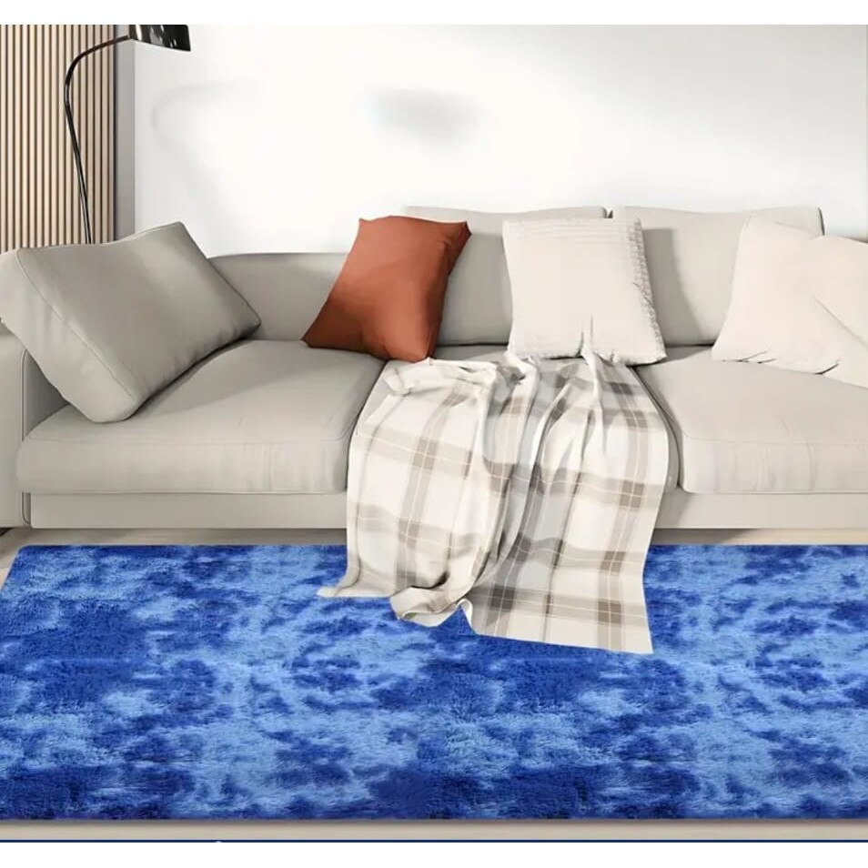 Covor Fluffy de Lux, 150 x 200 cm, Albastru - eMAG.ro