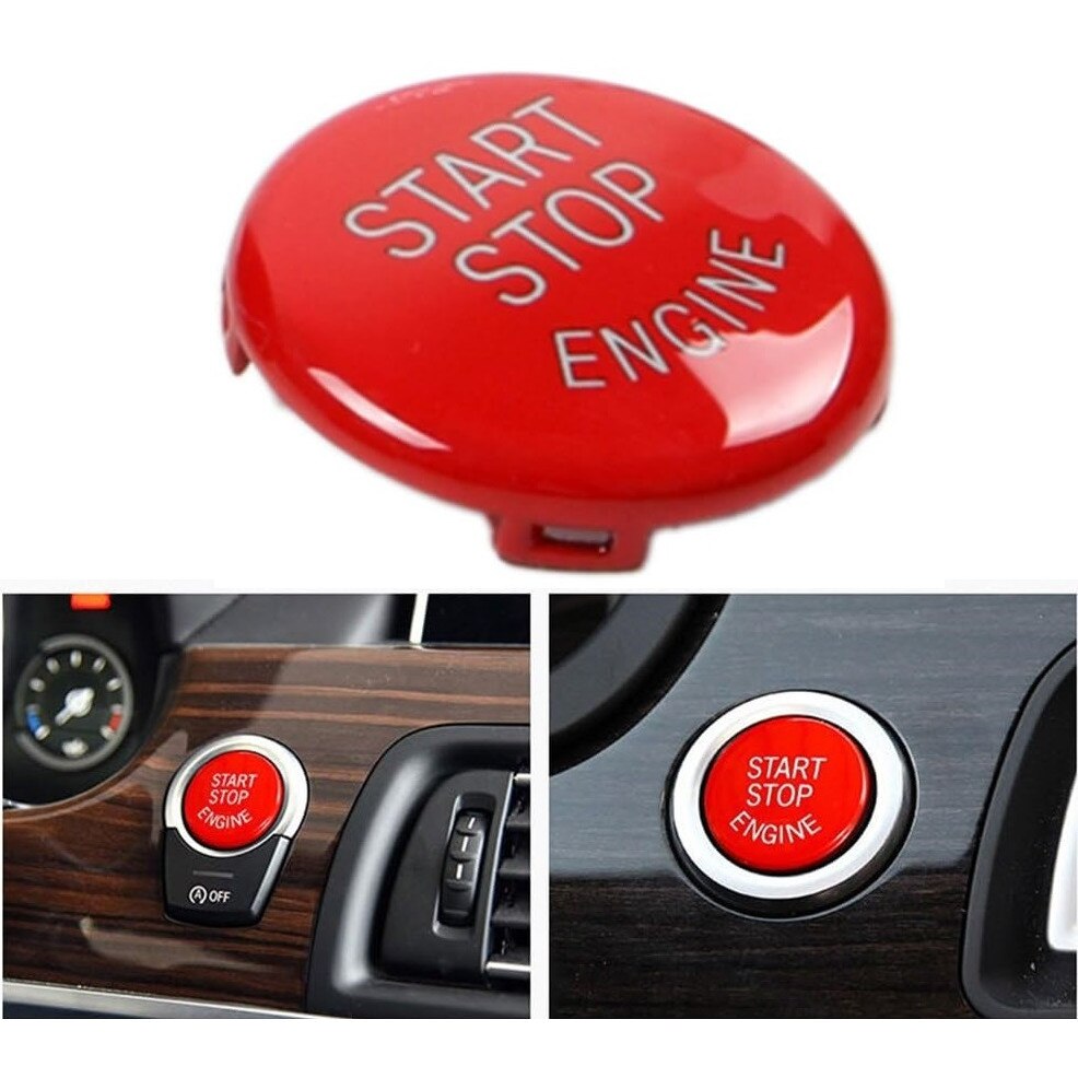 Set Capac buton start-stop rosu si surubelnita pentru BMW E60, E61, E70, E71, E72, E83, E84, E87 ...