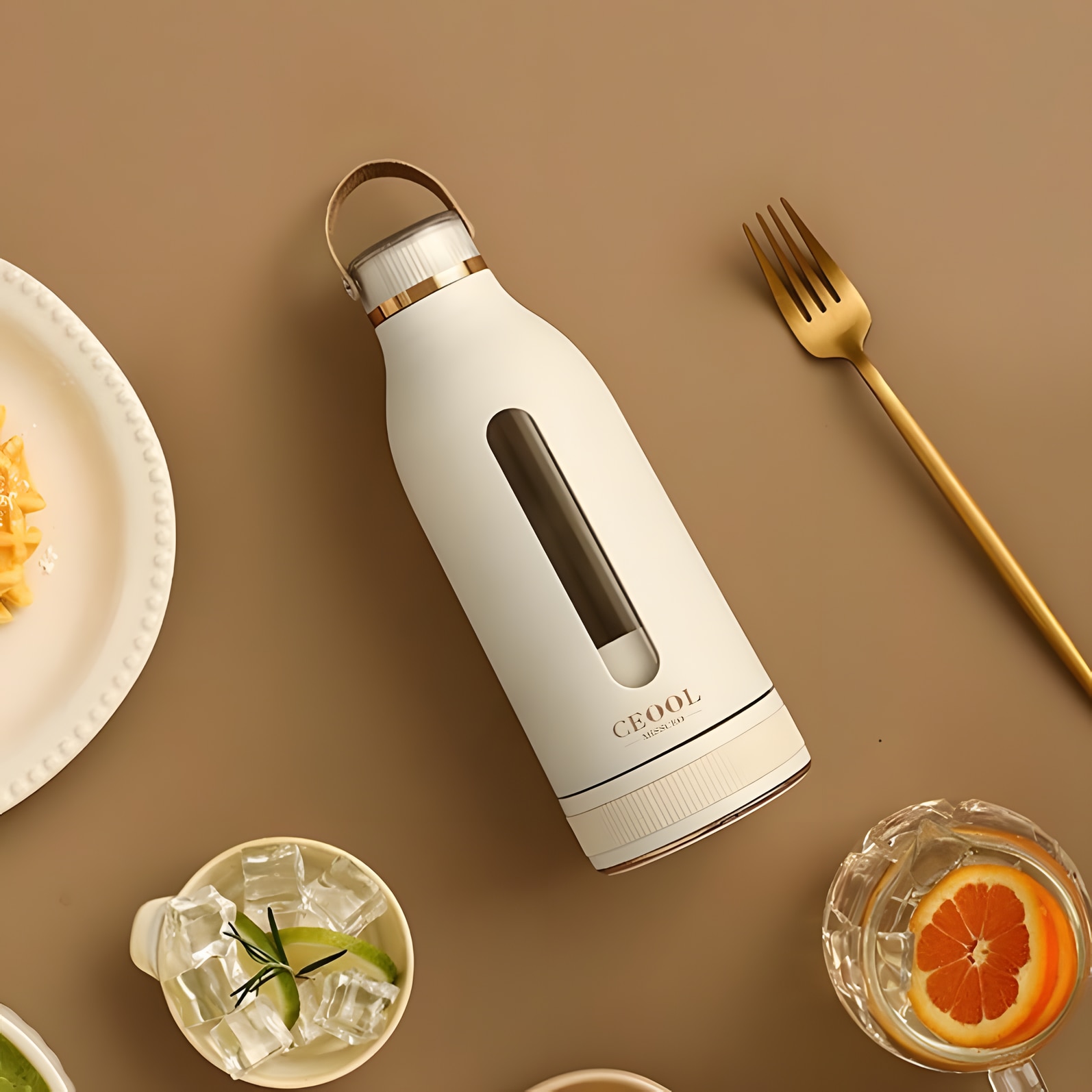 Blender electric portabil, Capacitate 400ml, Patru lame din otel ...