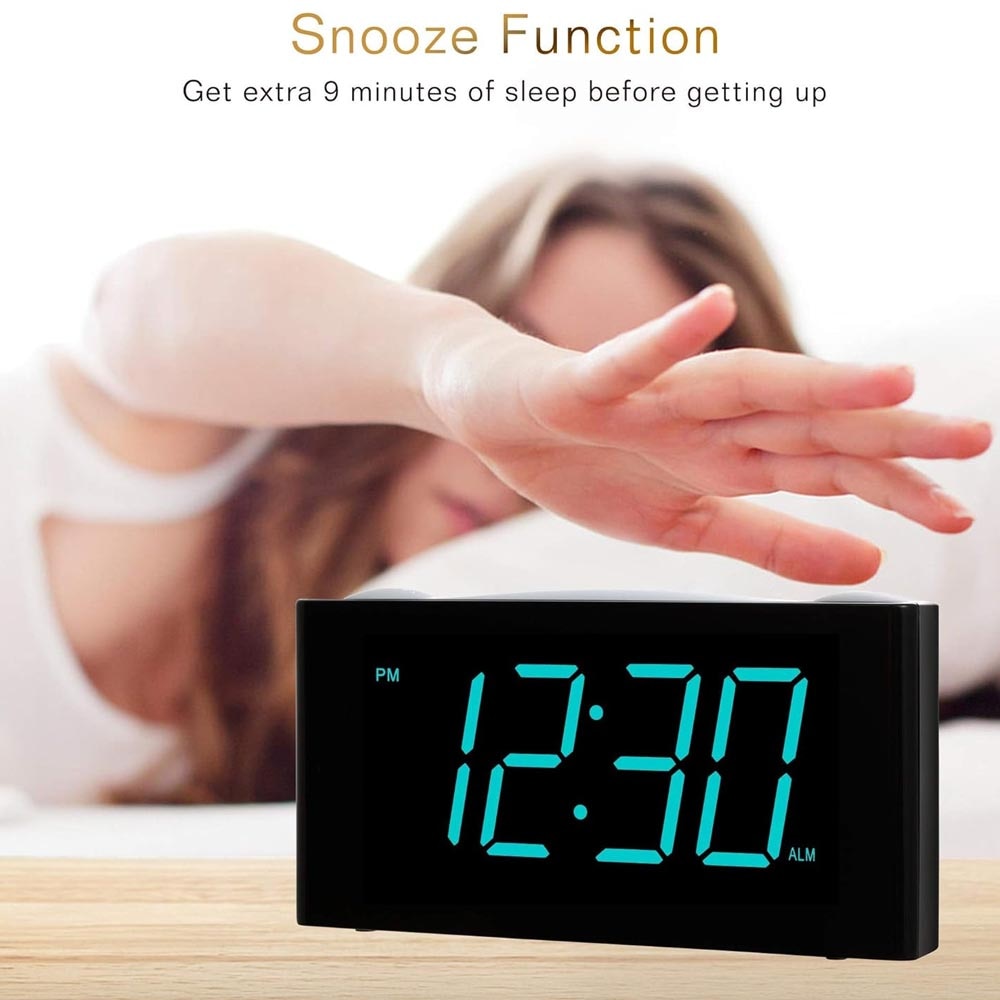 Ceas cu alarma digital, Mesqool, LED, 7 inchi, RGB, USB, Negru - eMAG.ro