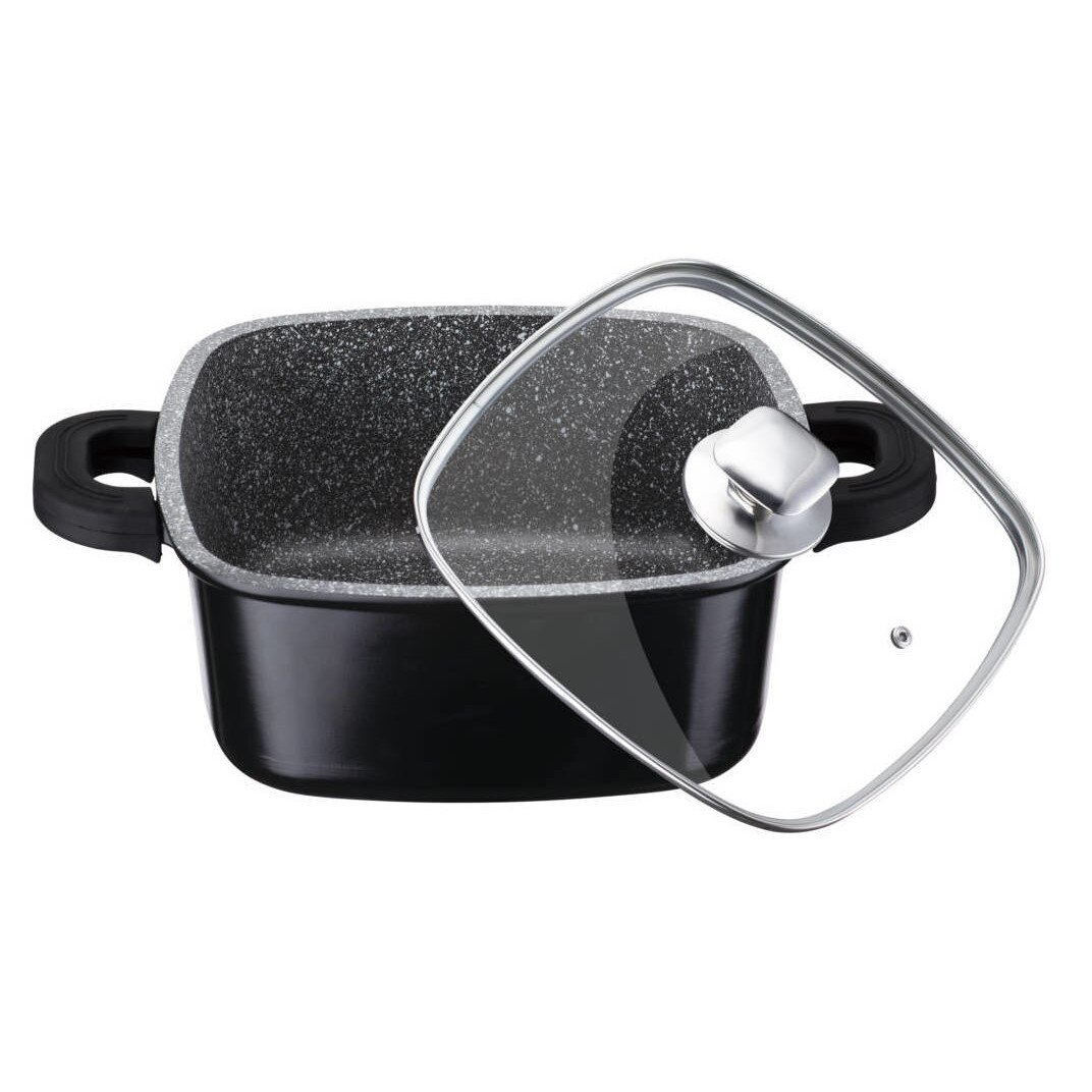 Oala cu capac, 24 cm, Negru - eMAG.ro