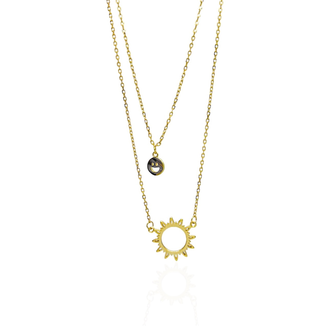 Colier cu pandantiv soare, Argint 925 placat cu Aur 18k - eMAG.ro