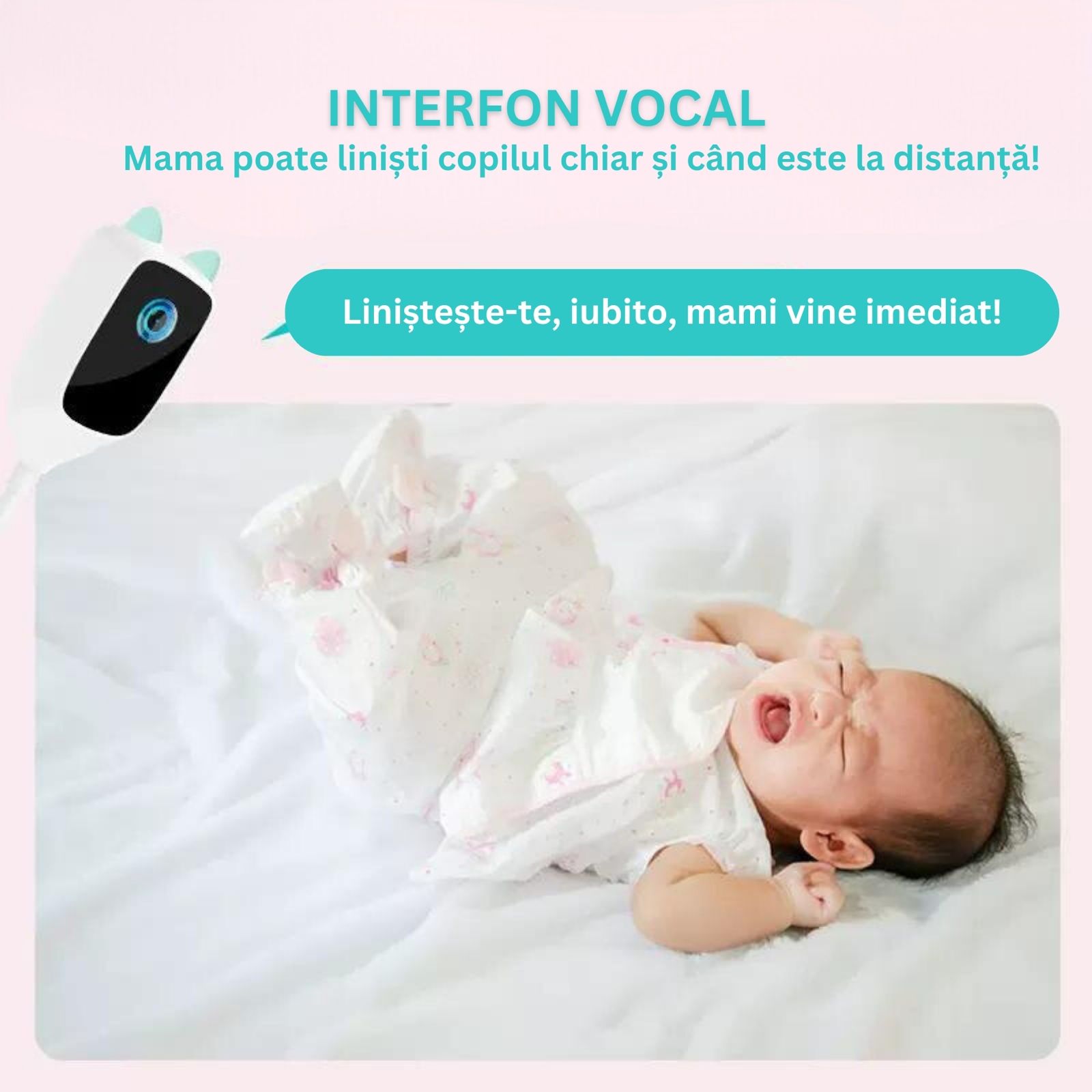 Camera video smart bebelusi Xiaovv, Aplicatie mobila, Monitorizare bebe ...