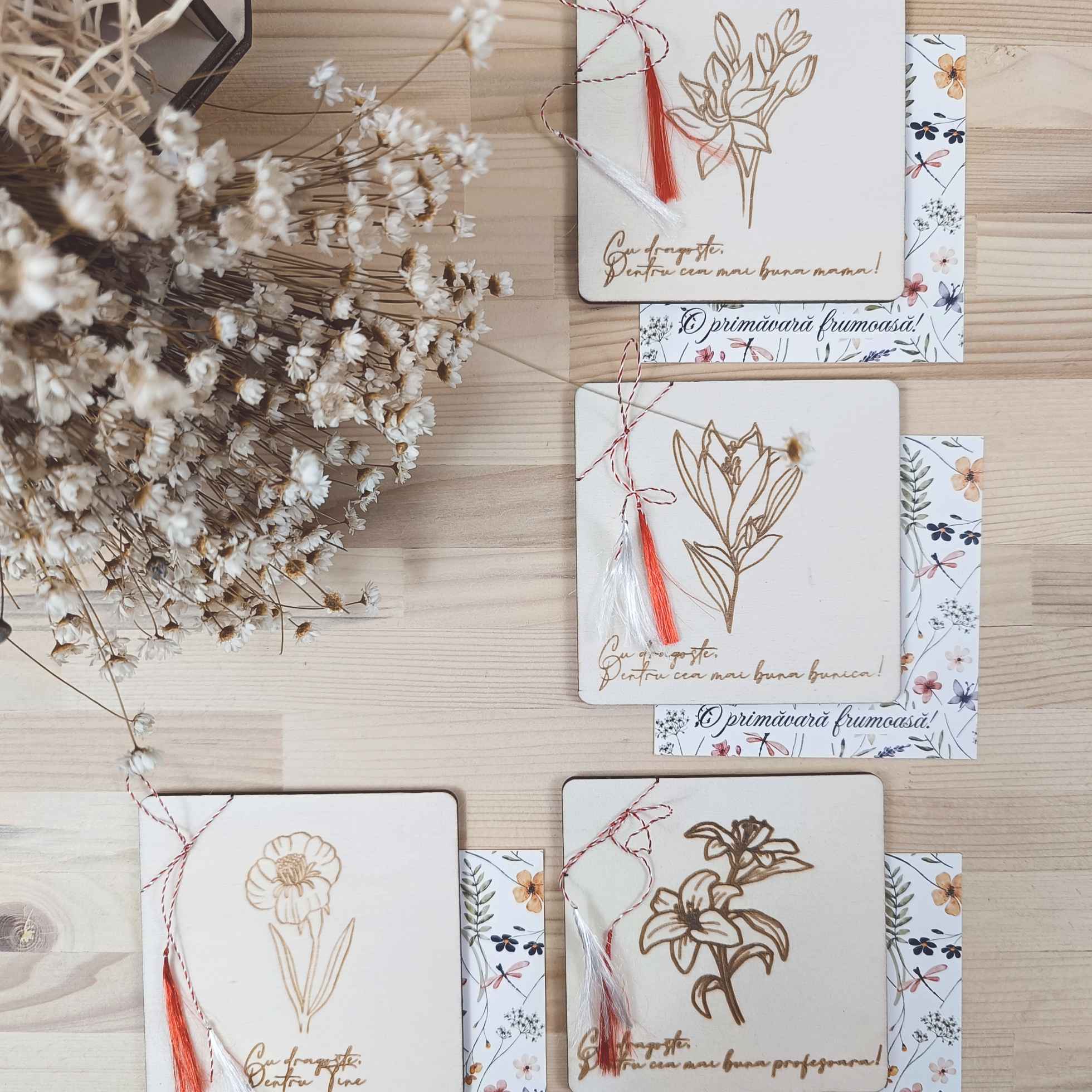 Martisor Magnet Magnolia, Pentru cea mai buna profesoara, 10x10 cm ...