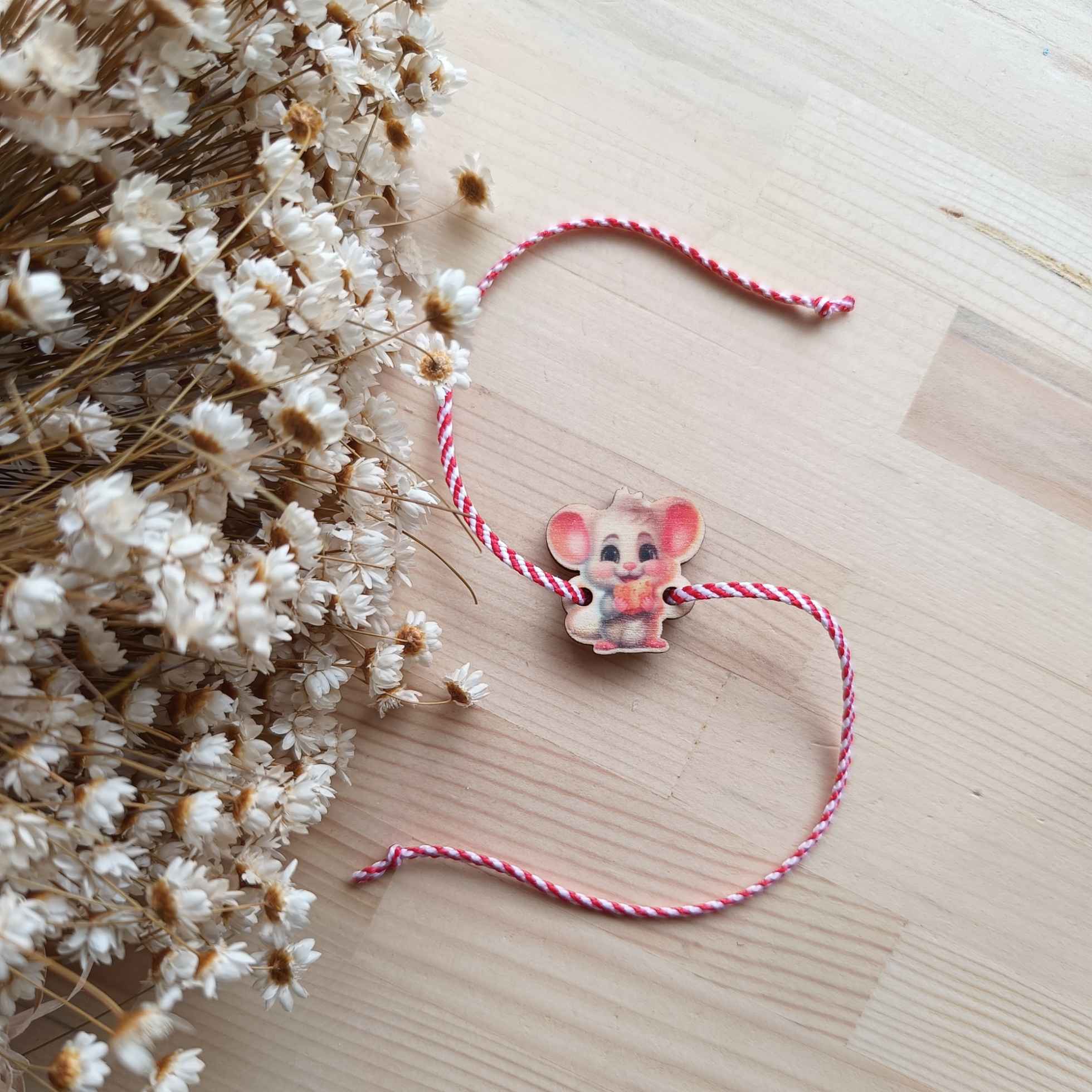 Martisor Bratara Soricel, 2x3 cm, Lemn - eMAG.ro