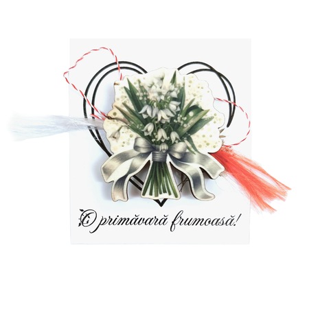 Martisor Brosa Buchet Ghiocei, 4, 5 cm, Lemn - eMAG.ro