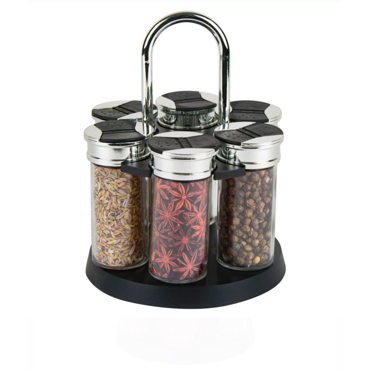 Suport cu Recipiente de Sticla, pentru Condimente, 6buc - eMAG.ro